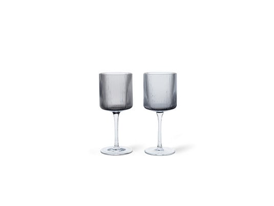 Ripple Bianco Wine Glasses Set of 2 Smoked Grigio - Ferm Living ...