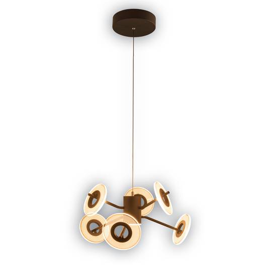 Discus LED pendant light in black, six-bulb | Lights.co.uk