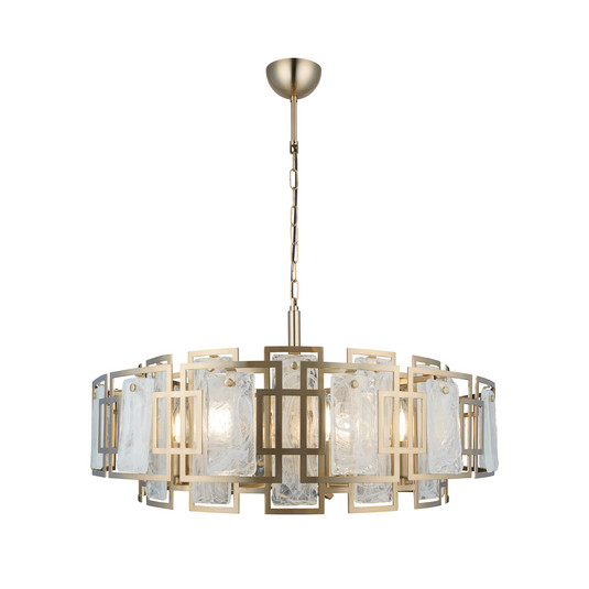 Kroonluchter Karmella, Ø 65 cm antiek messing 8-lamps | Lampen24.nl