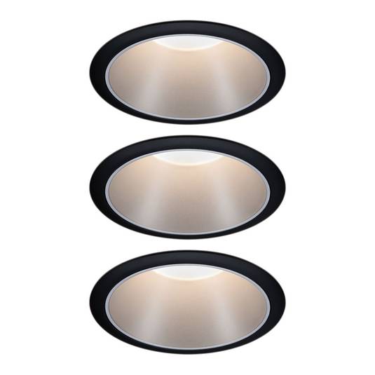 Paulmann Cole LED spotlight, silver/black set of 3 | Lights.co.uk