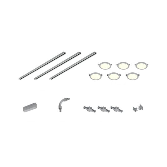 Kit de rails DUOline Camillus, titane, 3 m, à 6 lampes, LED à 2 lampes ...