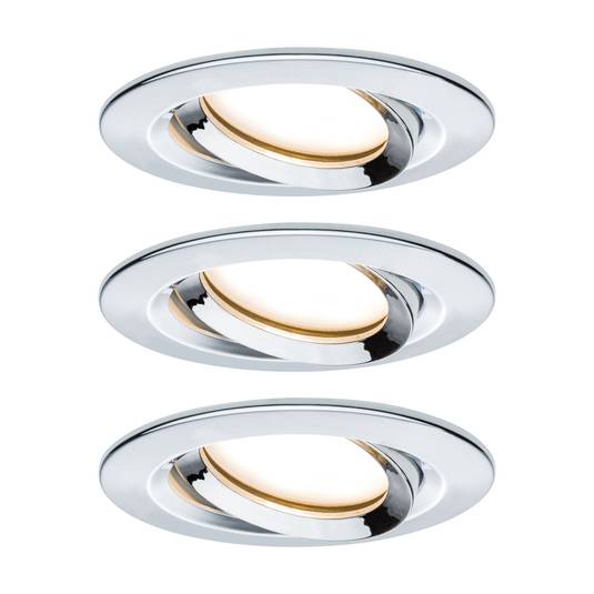 Paulmann Nova Plus set of 3 LED spots round chrome | Lights.co.uk
