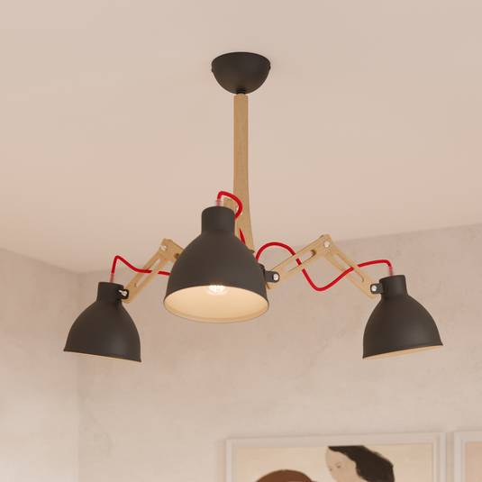 Skansen ceiling lamp 3-bulb adjustable, black | Lights.co.uk