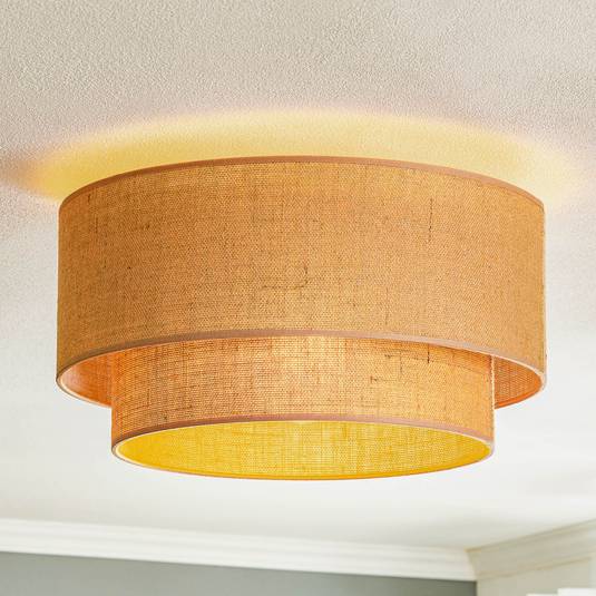 Euluna Boho jute ceiling light natural brown Ø45cm | Lights.co.uk