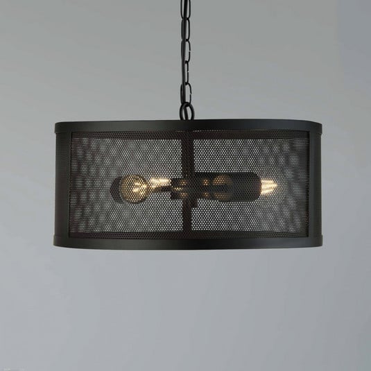 Fishnet hanging light made of metal, black Ø 45 cm | Lights.co.uk