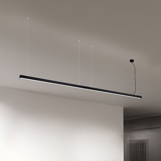 Plafón LED Bounce, negro, longitud 113 cm, CCT, aluminio | Lampara.es