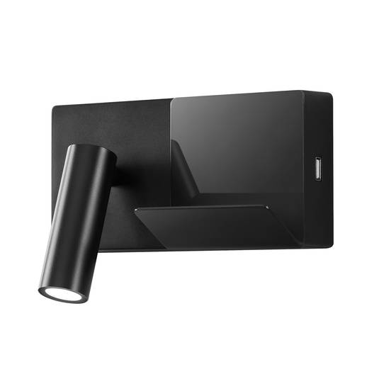 LEDS-C4 E-Lamp Mini LED wall lamp black/black | Lights.co.uk