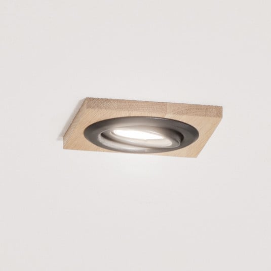 Lámpara empotrable en techo Tobby, 10 x 10 cm, juego de 3, madera de ...