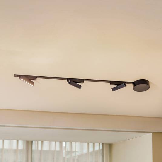 48V Lumaro track lighting system, 3 LED strips, black, CCT | Lights.co.uk