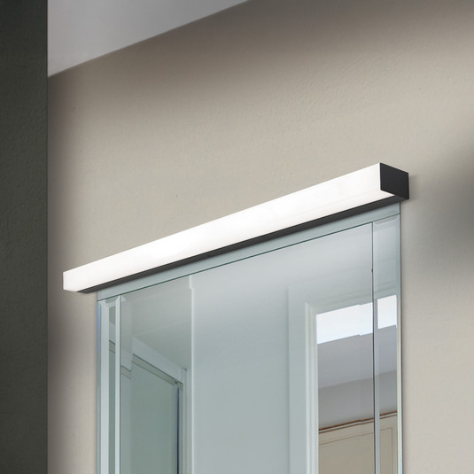 Luce per specchio a LED Horizon, larghezza 90 cm, nero, IP44 | Lampade.it