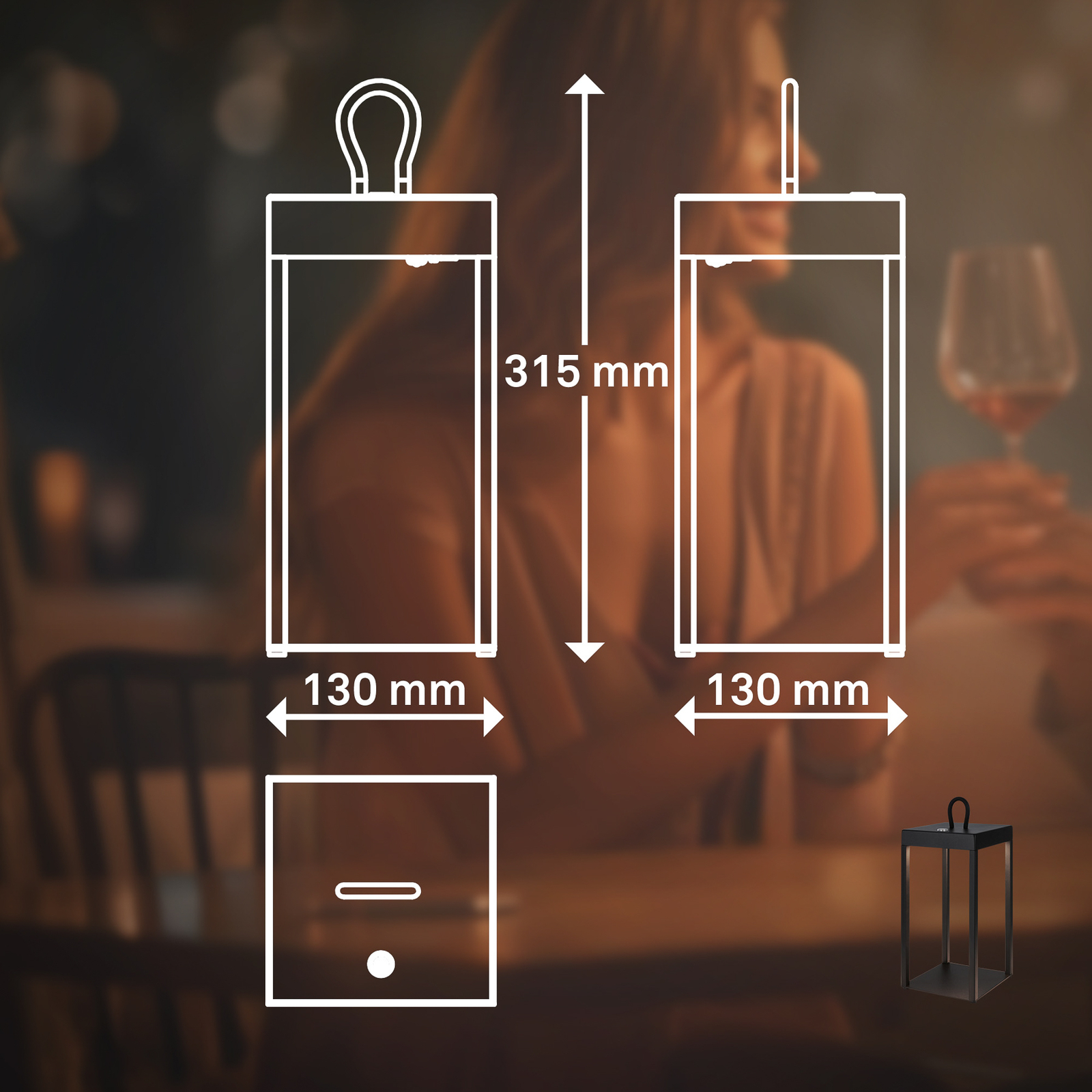 Luca rechargeable LED table lamp, black, touch dimmer, USB, IP44 ...