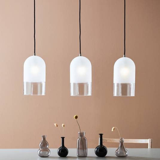 Pendant light Cope with frosted glass 3-bulb | Lights.co.uk