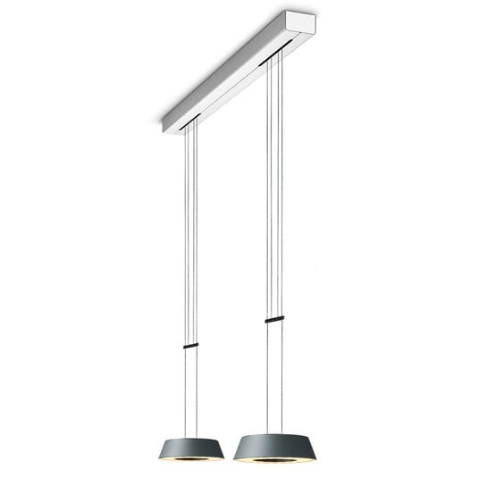 OLIGO Glance LED pendant lamp 2-bulb matt grey | Lights.co.uk