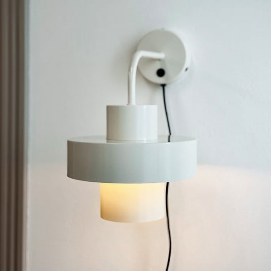 Dyberg Larsen applique Stoke, bianco stucco, Ø 20 cm, metallo | Lampade.it