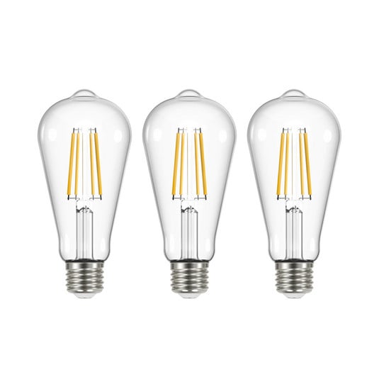 LED-Leuchtmittel Filament klar E27 3,8W 3000K 806lm 3er-Set | Lampenwelt.de