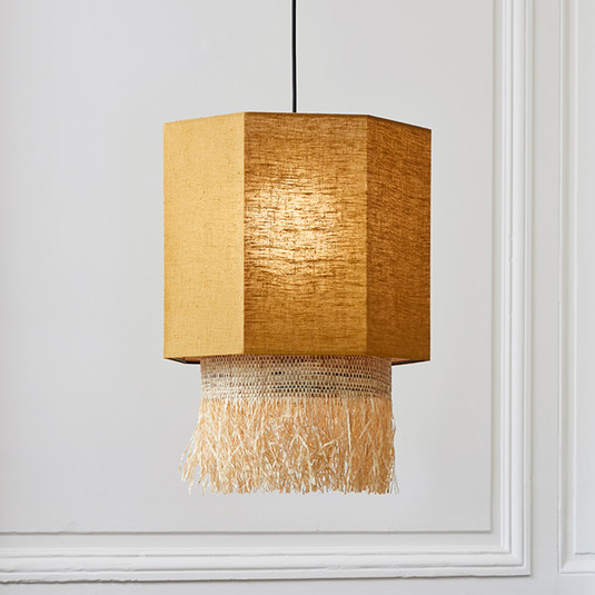 MARKET SET Marrakech pendant light, 38x54cm, curry | Lights.co.uk