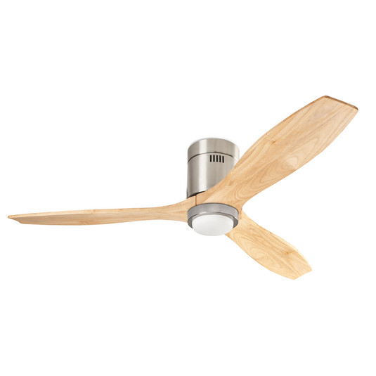 Stem LED ceiling fan, light wood, DC quiet, Ø 137 cm CCT | Lights.co.uk
