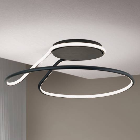 Claire LED ceiling light, black, dimmable | Lights.co.uk