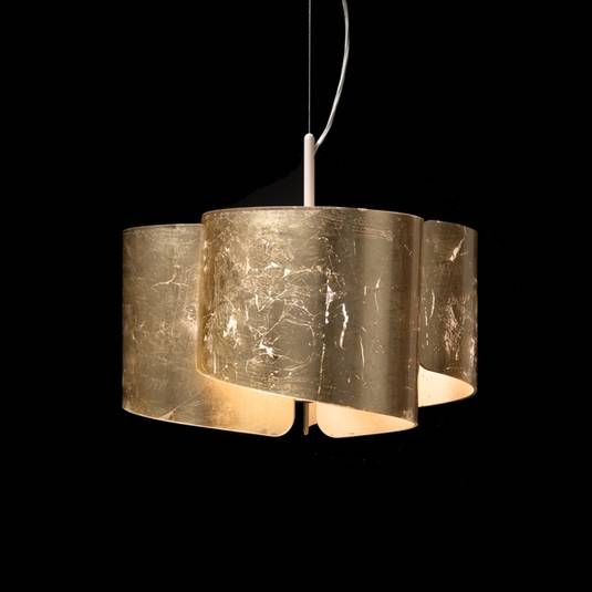 Papiro pendant light, 3-bulb, gold | Lights.co.uk