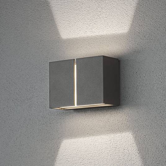 Pavia LED outdoor wall light, dark grey | Lights.co.uk