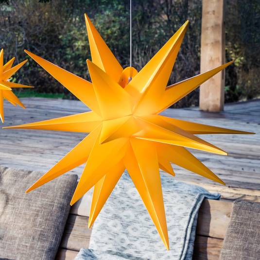 LED baby star, indoors, 18 points, battery, red | Lights.co.uk