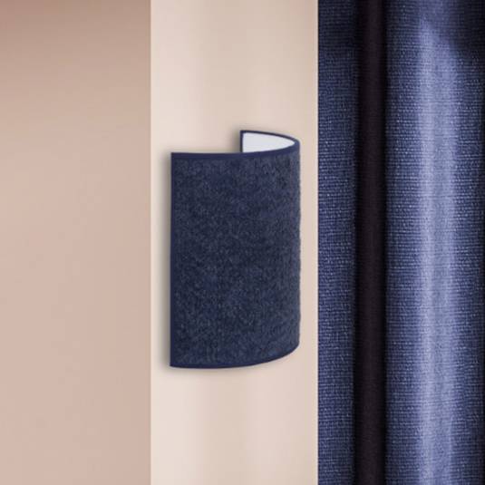 Applique Boucle di stoffa, blu scuro | Lampade.it