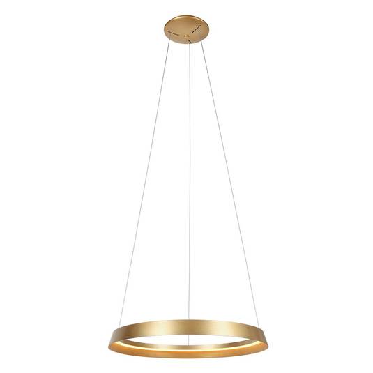 LED pendant light Ringlux, 1-bulb, gold-coloured, metal | Lights.co.uk