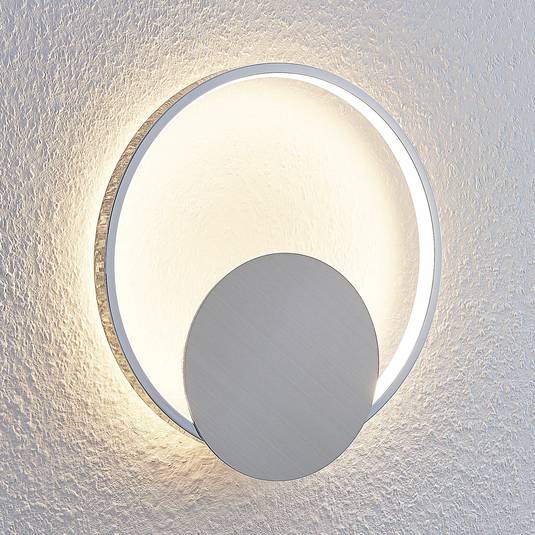 Lindby LED-Wandlampe Anays, Ø 32 cm, chrom/klar, Kunststoff | Lampenwelt.ch