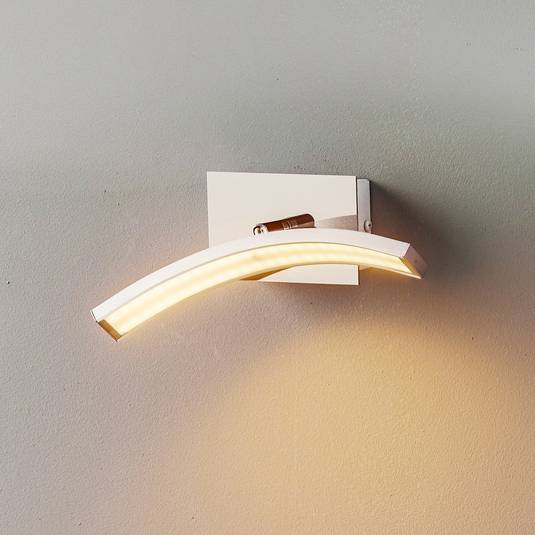 Arc-shaped LED wall light Largo, aluminium finish | Lights.co.uk