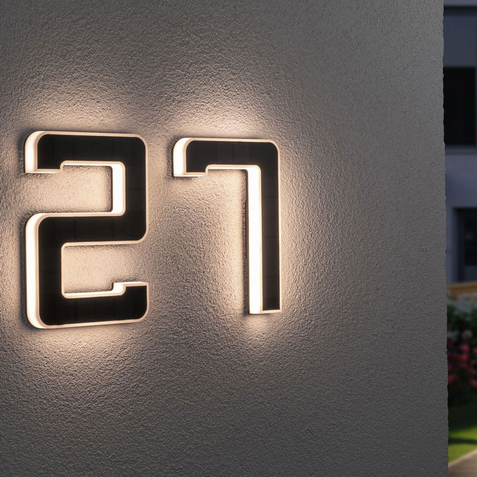 Paulmann LED solar house number | Lights.co.uk