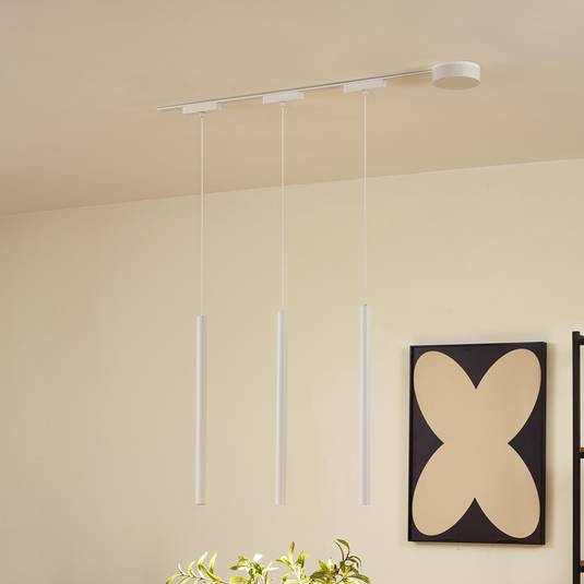 48V Lumaro sistema de riel, colgante, bombilla tubular, 3 luces, blanco ...