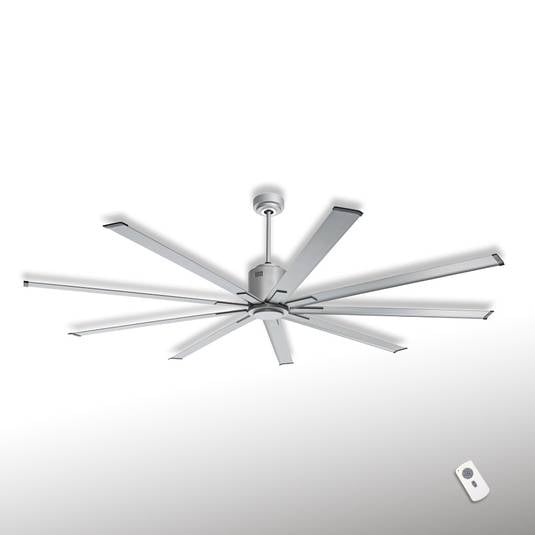 Ceiling fan Big Smooth Eco 220 cm, titanium silver | Lights.co.uk