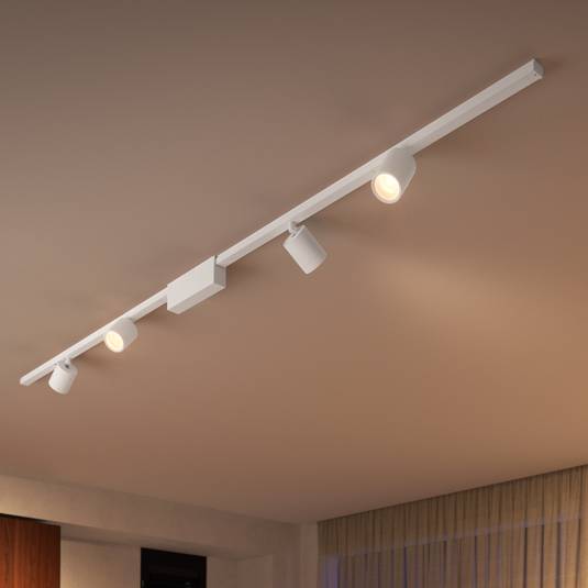 Philips Hue Perifo track system, 4 spots, white | Lights.co.uk