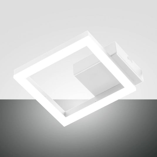 LED wall light Bard, white, 17 x 17 cm, metal, dimmable | Lights.co.uk