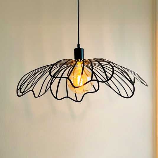 Dyberg Larsen Lámpara colgante FLORES, negro mate, Ø 60 cm | Lampara.es