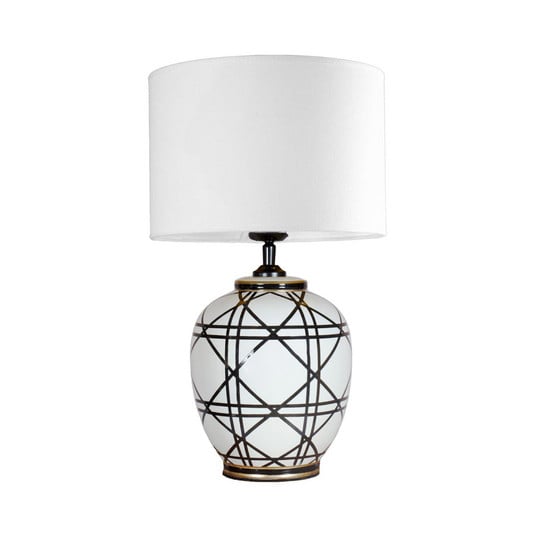 PR Home New York table lamp, white, height 46 cm, ceramic | Lights.co.uk